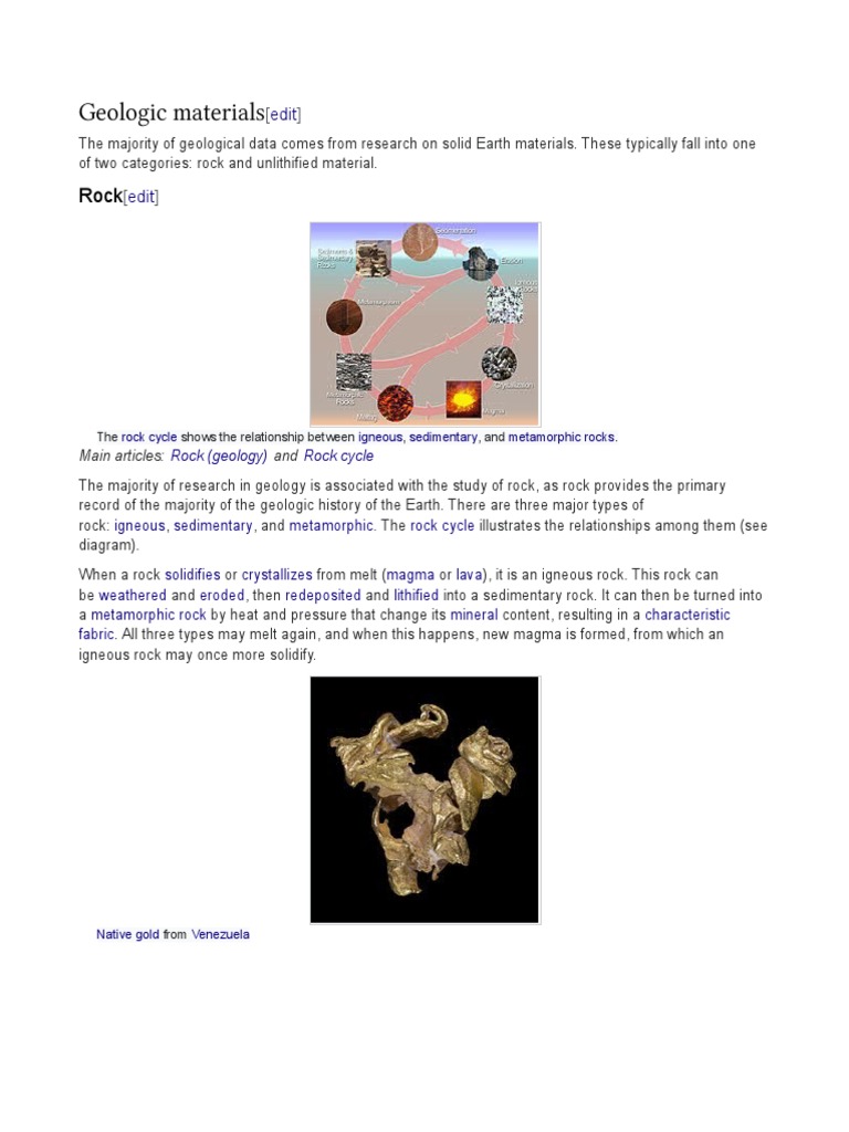 Geologic Materials: Rock (Geology) Rock Cycle | PDF | Rock (Geology ...