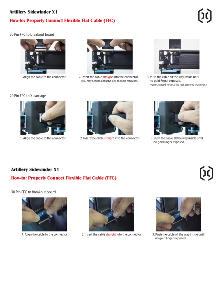 SidewinderX1 howto insert FFC (前插排线) | PDF
