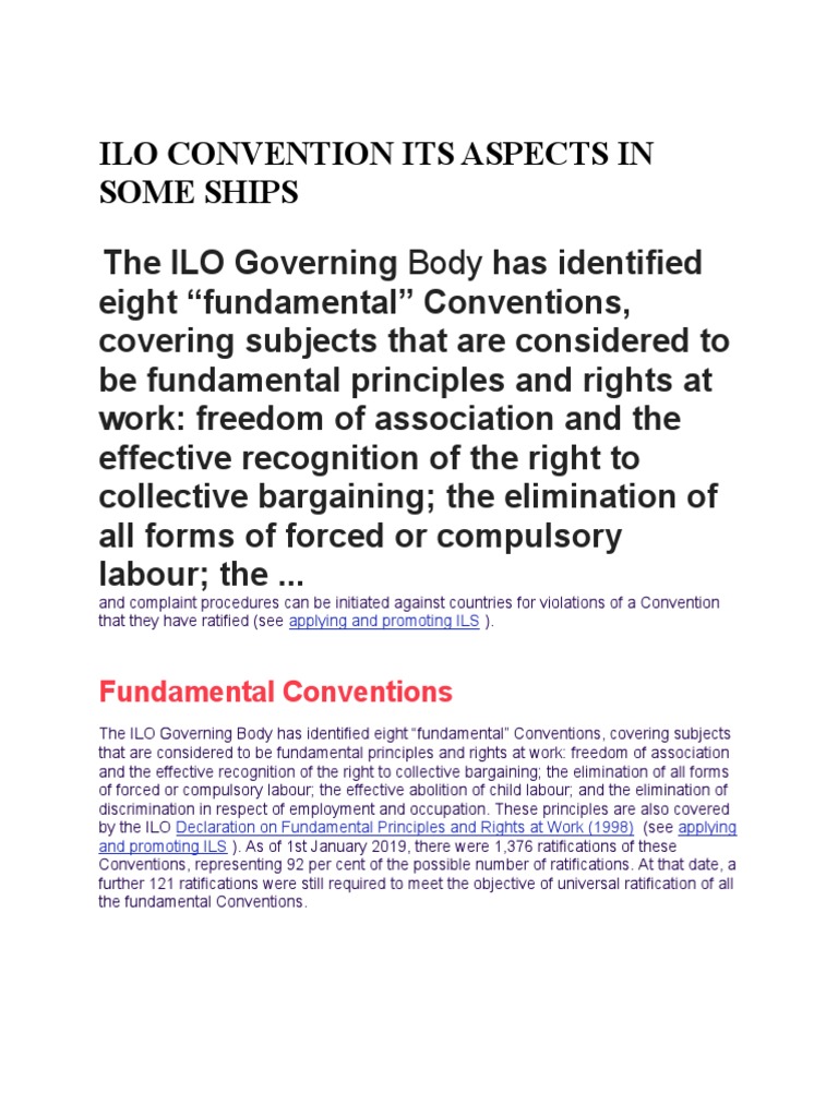 Ilo Convention and Its Governing Bodies | PDF