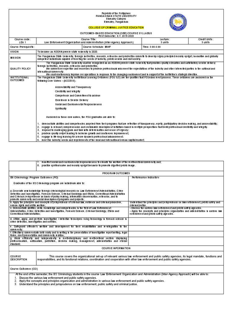 Obe Lea Interagency Approach | PDF | Criminology | Crime & Violence