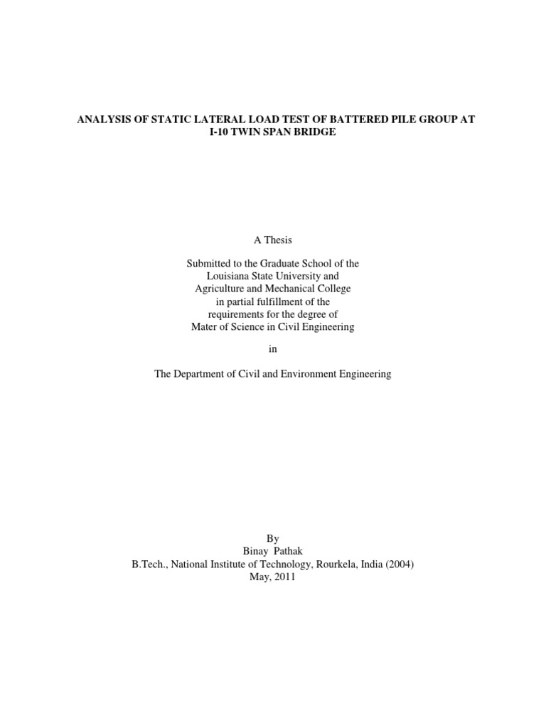 Analysis of Static Lateral Load Test of Battered Pile Group PDF | PDF ...