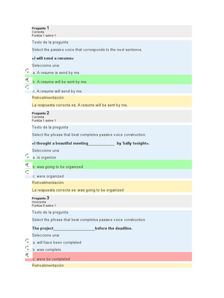 Passive Voice Construction Quiz | PDF | Linguistic Typology | Linguistics