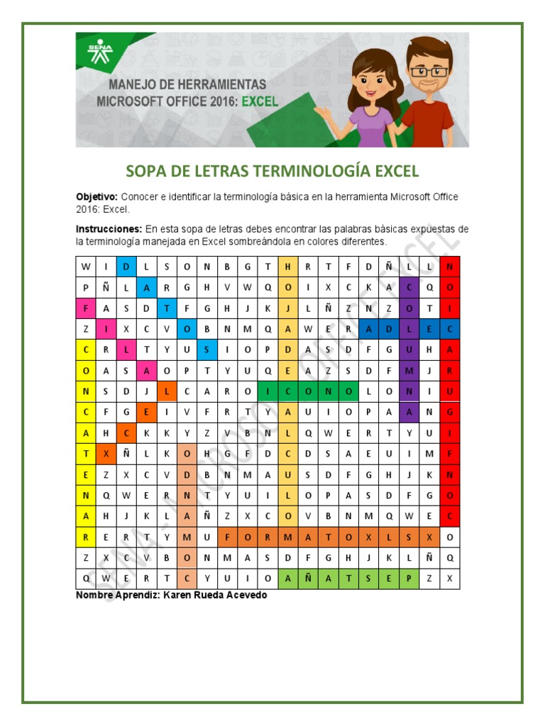 Taller - Sopa de Letras | PDF | Microsoft Excel | Hoja de cálculo
