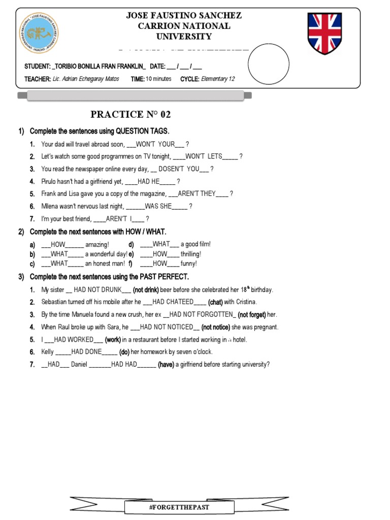 Practice #02 - E12 | PDF