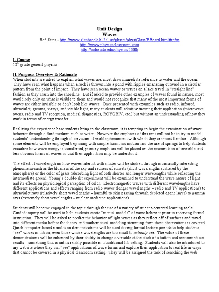 Waves Unit | PDF | Waves | Reflection (Physics)
