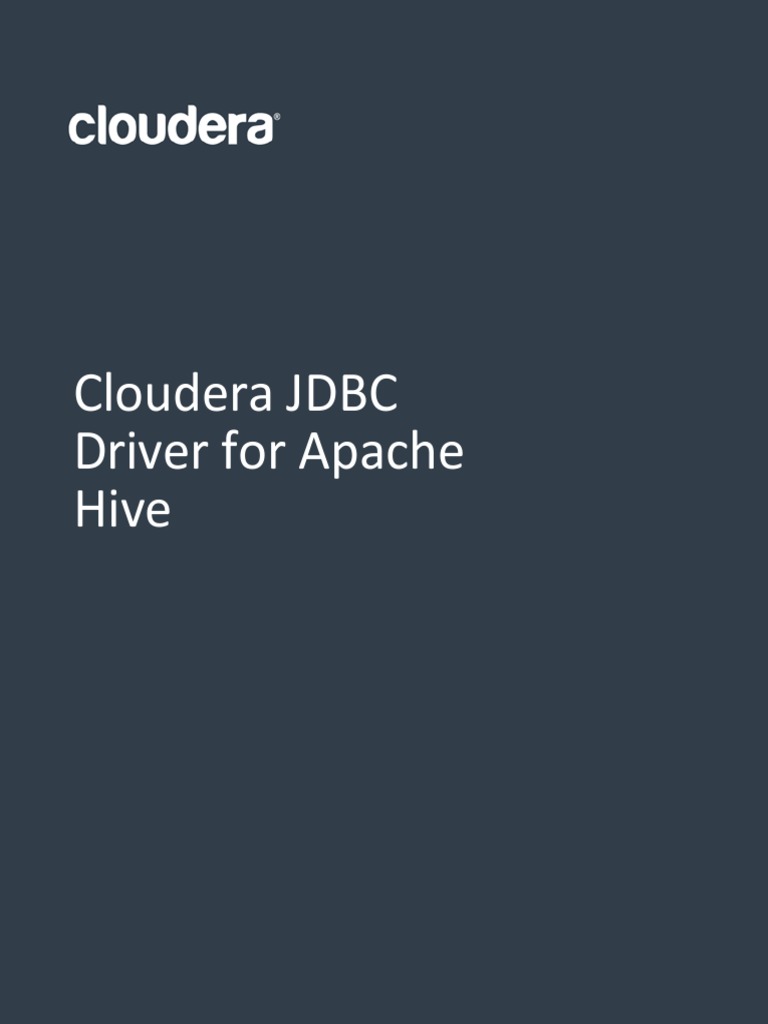 Cloudera JDBC Driver For Apache Hive Install Guide PDF | PDF | Transport Layer Security | Port ...