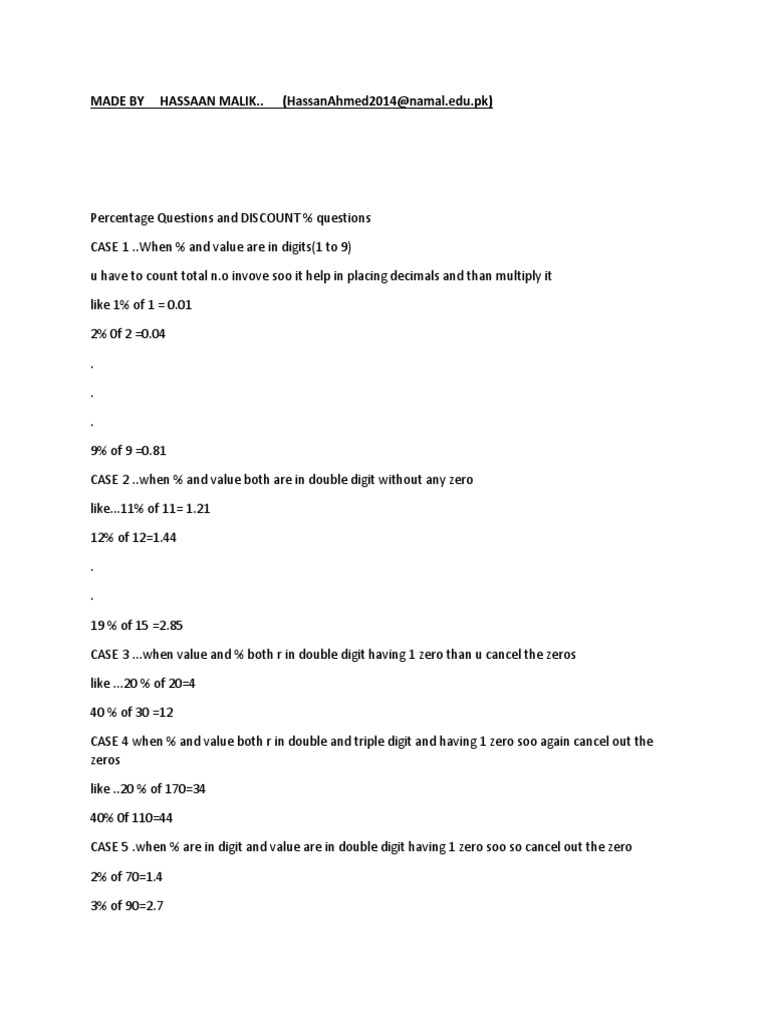 Tips To Slove Quick Math | PDF | Teaching Methods & Materials