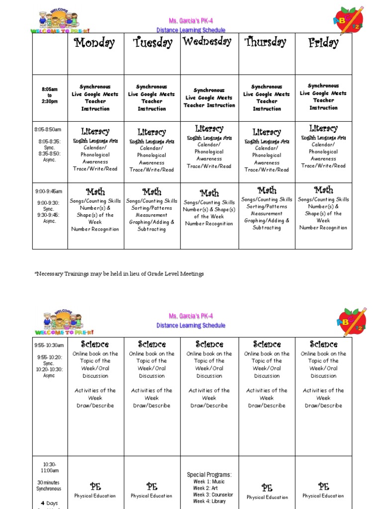 Monday Tuesday Friday: Thursday | PDF | Physical Education | Literacy