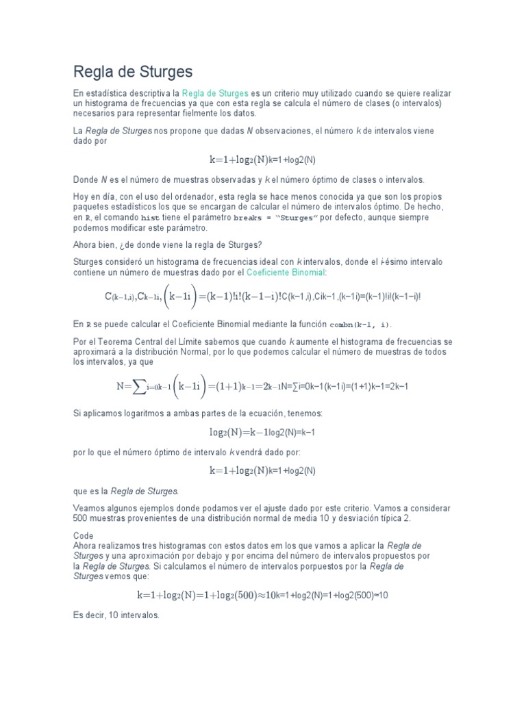 Regla de Sturges | PDF