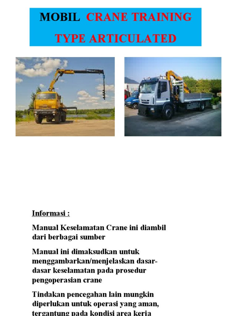 Mobil: Crane Training Type Articulated | PDF | Crane (Machine ...