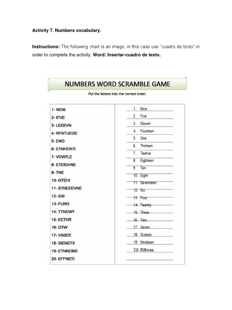 The Following Chart Is An Image, in This Case Use "Cuadro de Texto" in ...