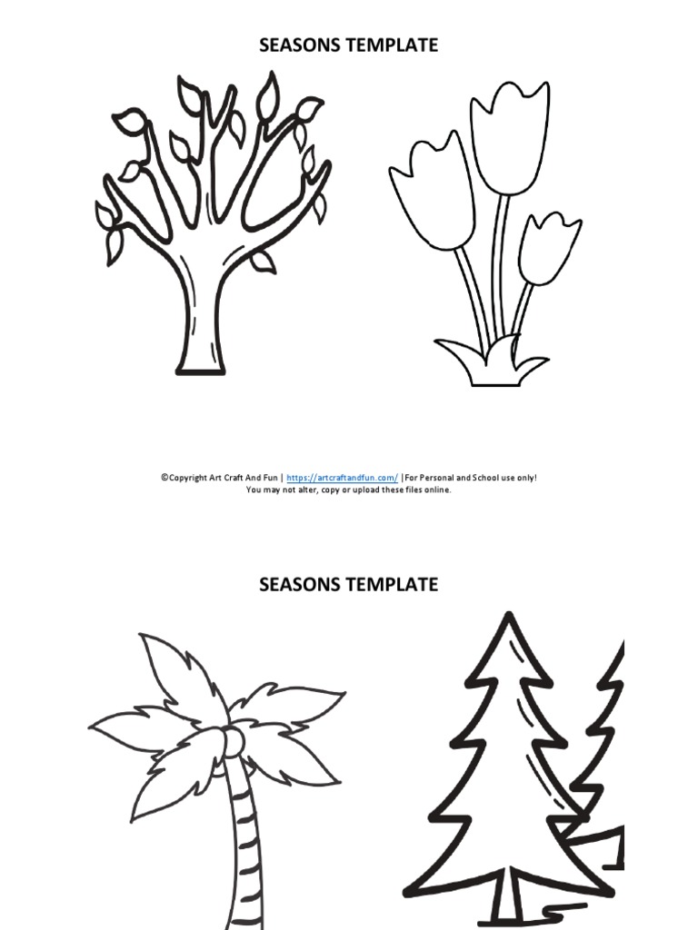 Seasons Template: - For Personal and School Use Only! You May Not Alter ...