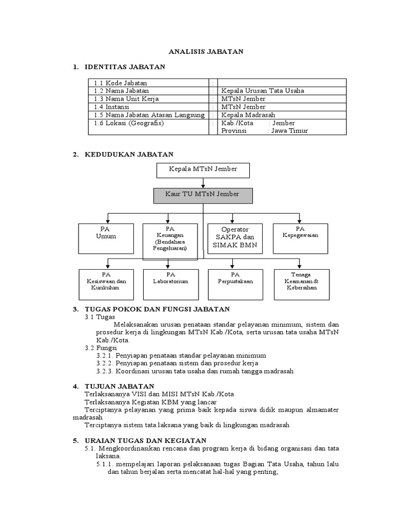 Jabatan Kaur TU | PDF