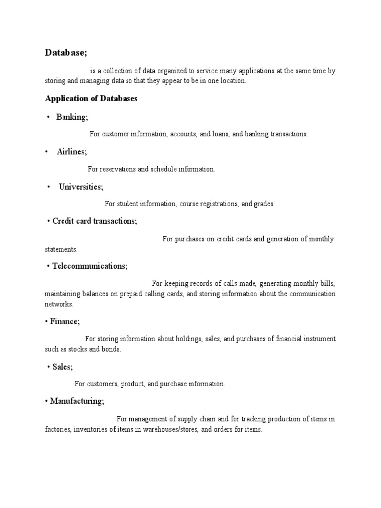 Database Collection of Organized Data Many Apps Single Location | PDF ...