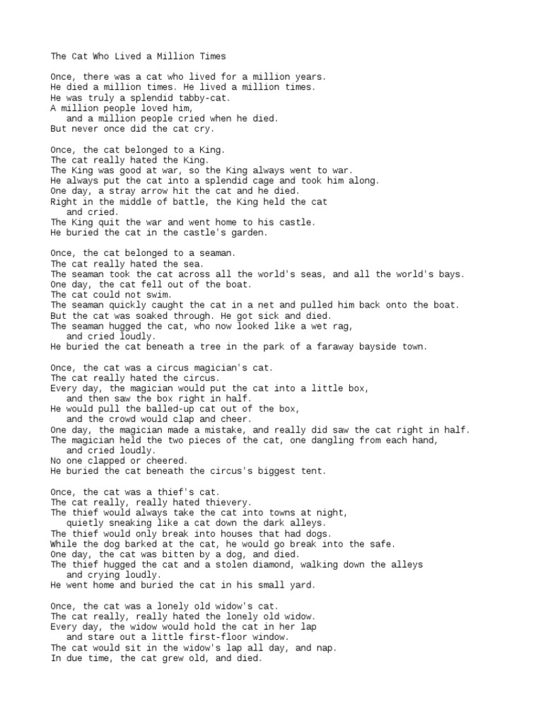 The Cat Who Lived A Million Times | PDF | Cats