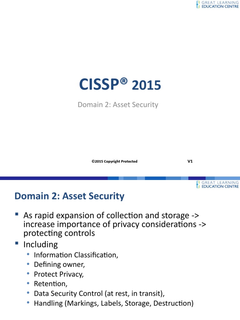 Domain 2 - Asset Security | PDF | Information Security | Encryption