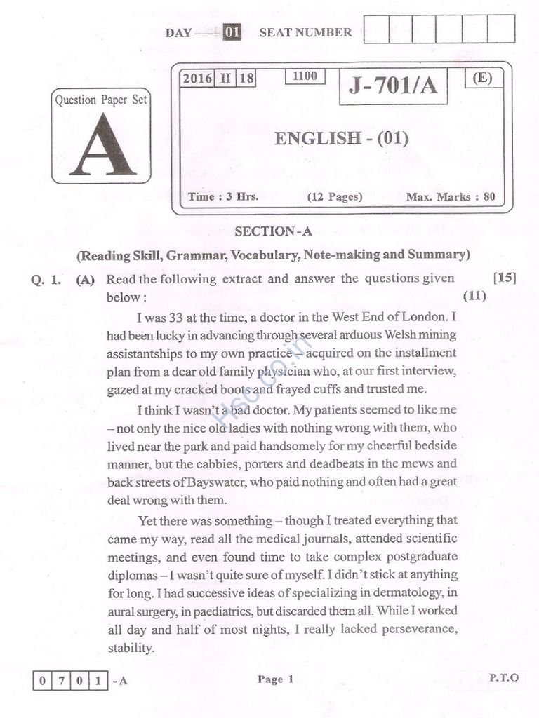 English Paper 2 PDF | PDF