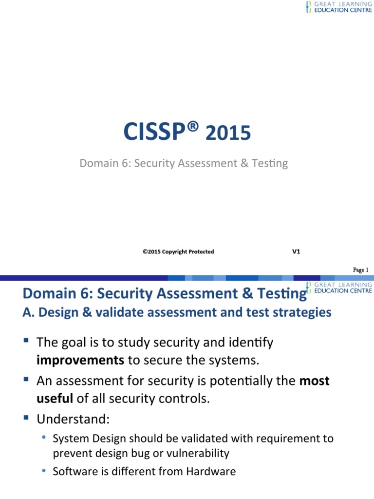 Domain 6 Security Assessment And Testing Pdf Software Testing Backup
