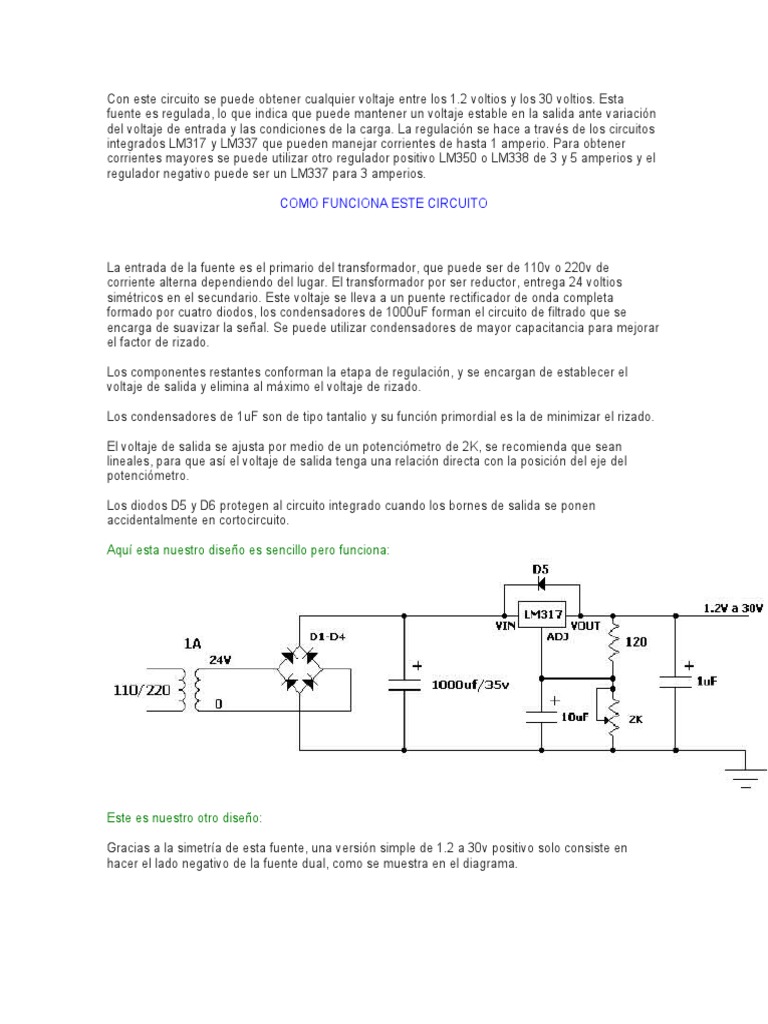 Fuente Regulada de 0 A 24 Voltios | PDF