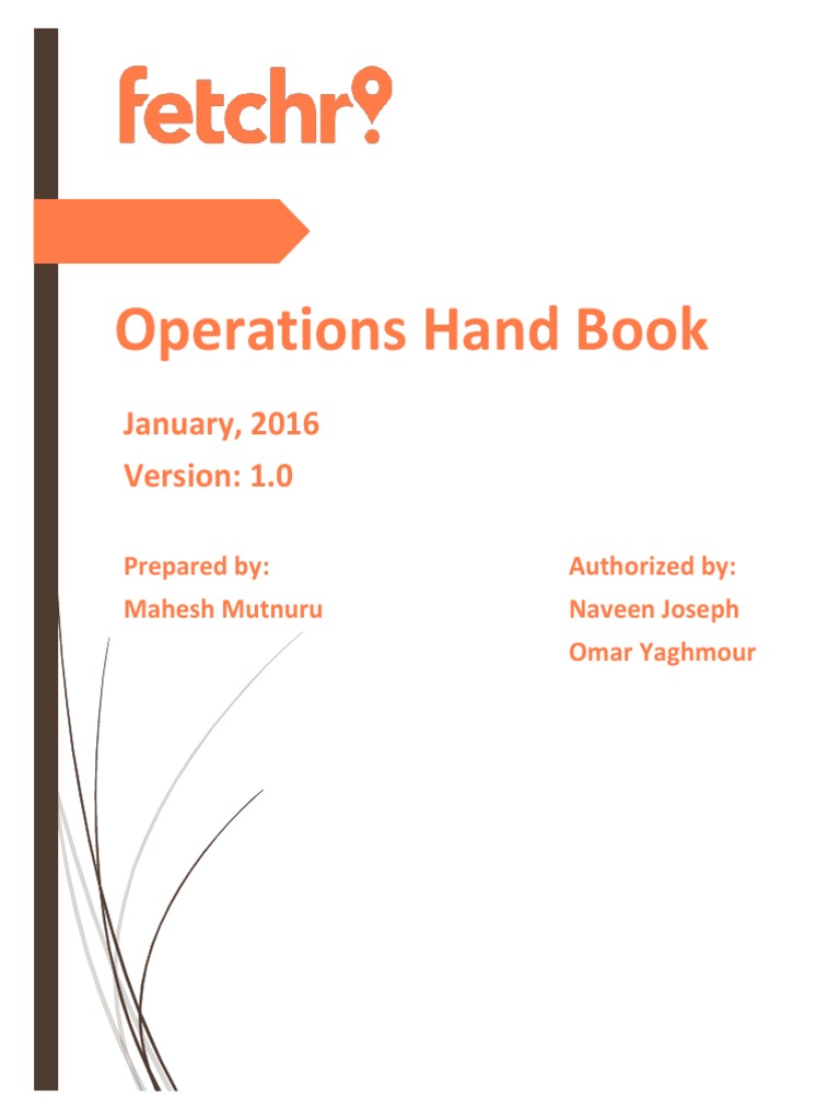 Ops Handbook - Draft Ver 1.1 PDF | PDF | Inventory | Warehouse