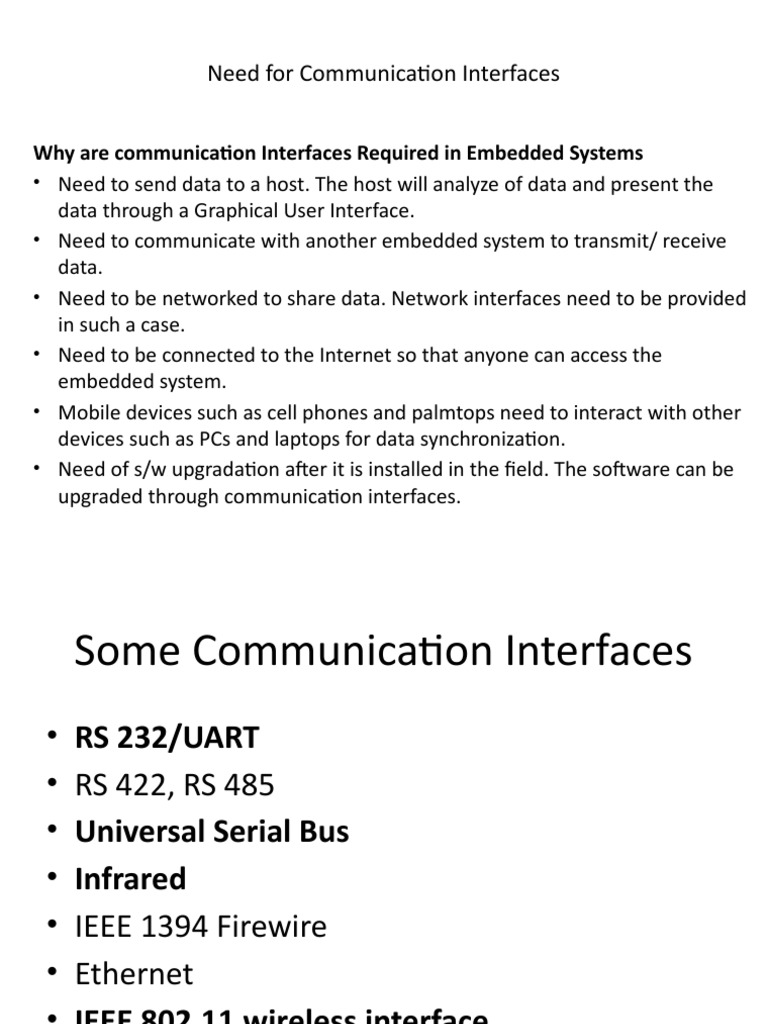 Need For Communication Interfaces: Why Are Communication Interfaces Required in Embedded Systems ...