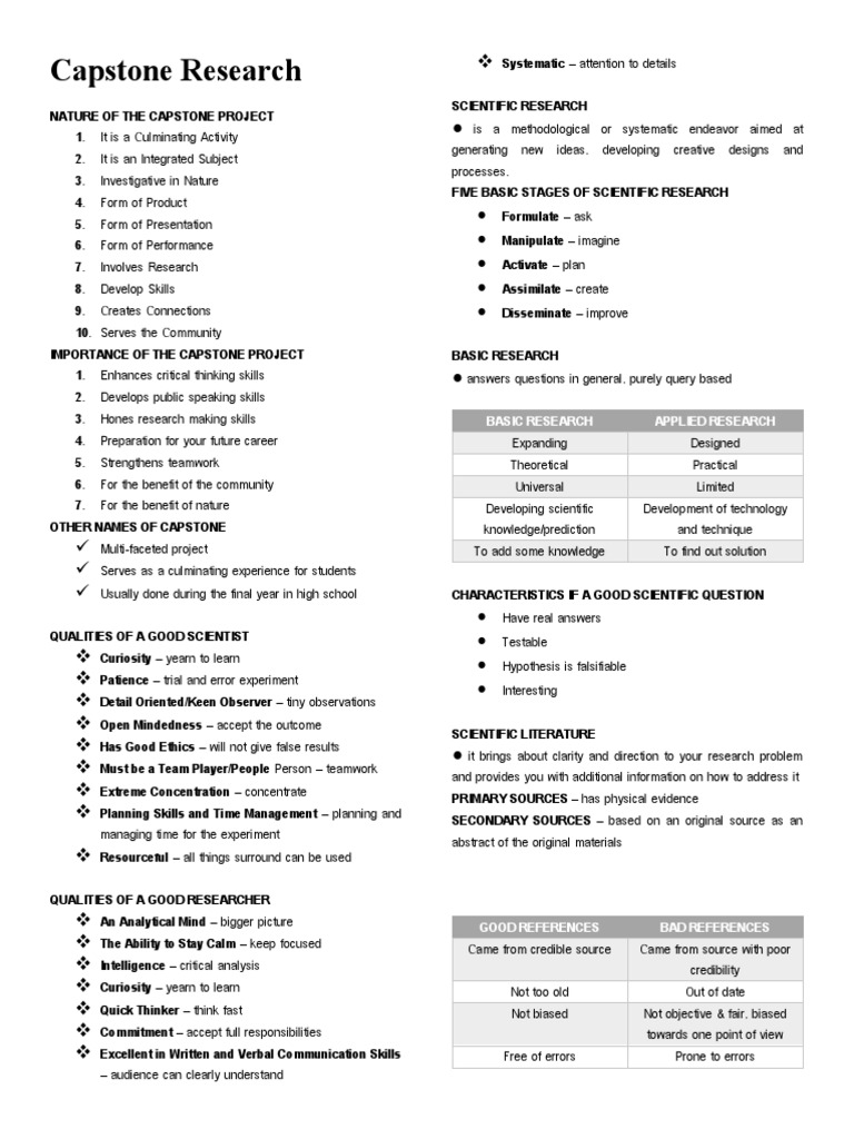 Capstone Research: Basic Research Applied Research | PDF | Psychology ...