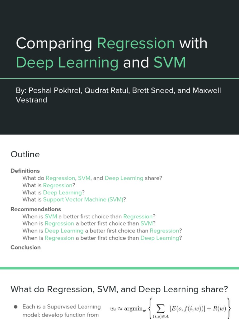 Comparing With And: Regression Deep Learning SVM | PDF | Deep Learning ...