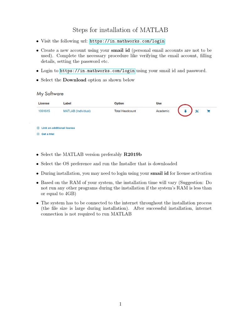 Steps To Install MATLAB | PDF