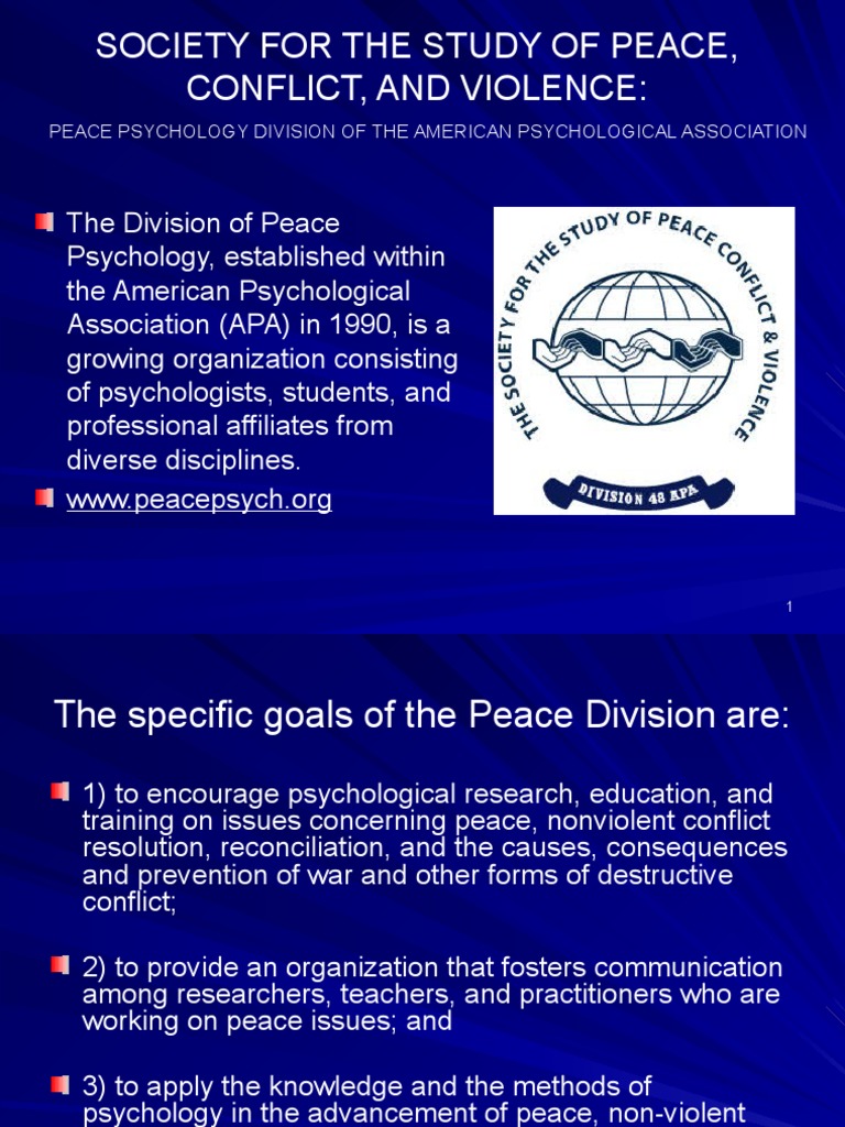 Society For The Study of Peace, Conflict, and Violence | PDF | Conflict ...