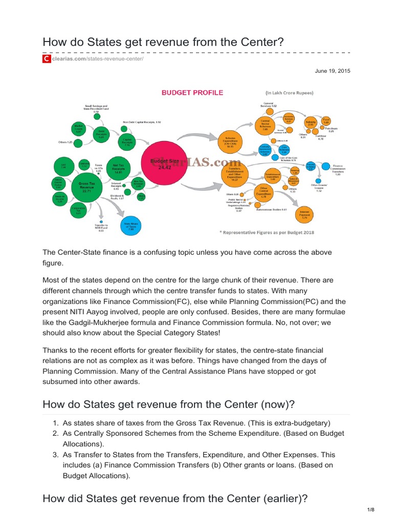 How Do States Get Revenue From The Center PDF | PDF | Government Budget ...