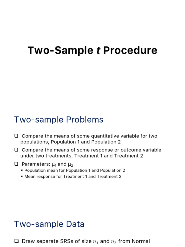 Module3 Part5 Two Sample T Procedure | PDF | Student's T Test | P Value