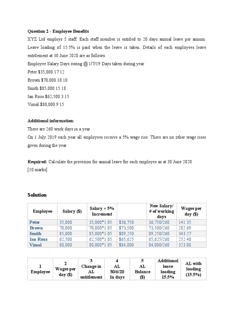 Solution: Peter Brown Smith Ian Rous Vimal | PDF | Wage | Employment