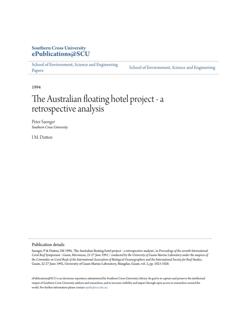 The Australian Floating Hotel Project - A Retrospective Analysis | PDF ...