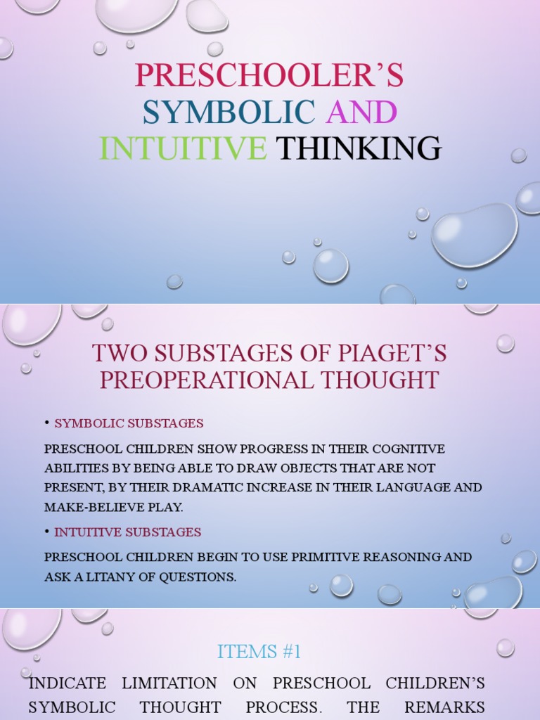 Pre Schoolers Symbolic and Intuitive Thinking Mit | PDF | Mental ...