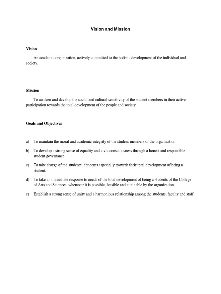 Vision, Mission | PDF