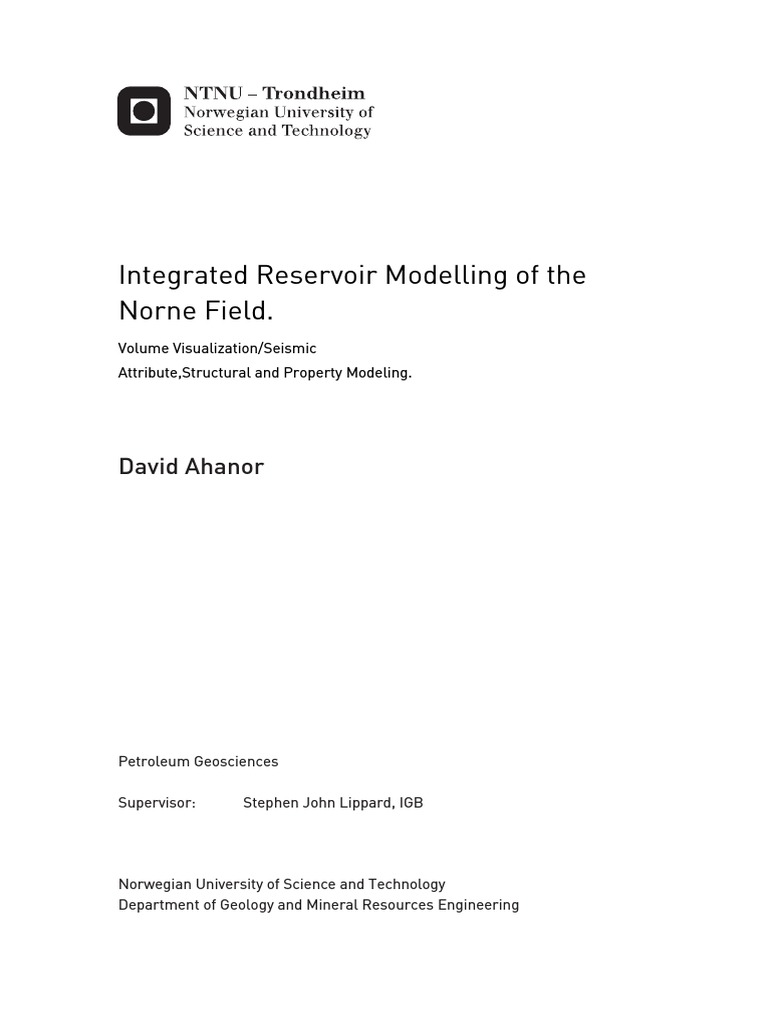 Integrated Reservoir Modelling of The Norne Field.: David Ahanor | PDF ...