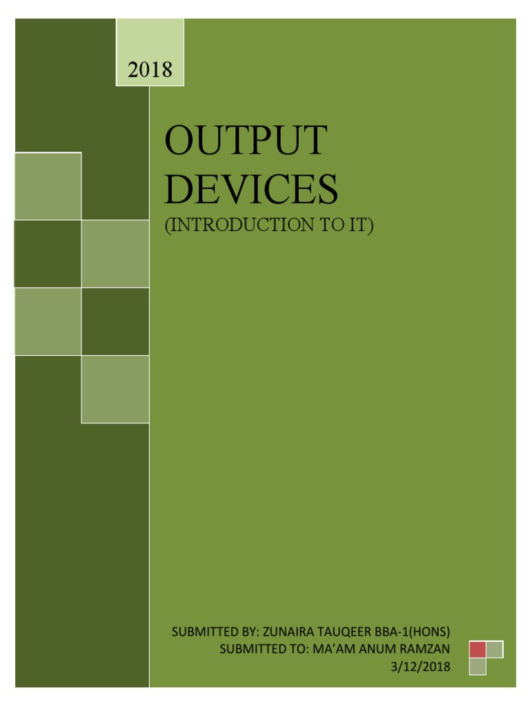 Output Devices | PDF | Computer Monitor | Printer (Computing)