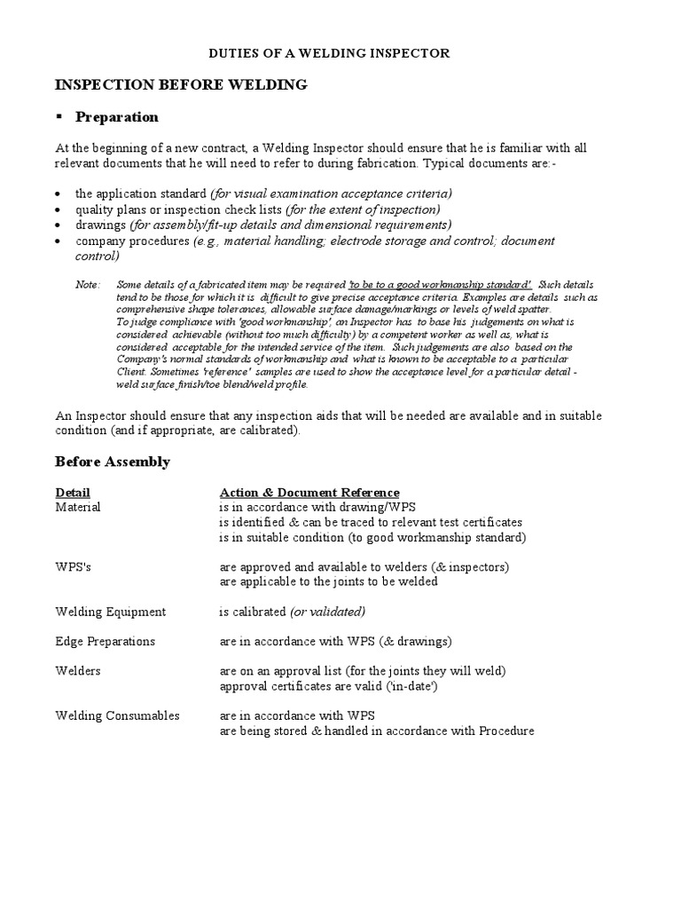 Preparation: Inspection Before Welding | PDF | Nondestructive Testing ...