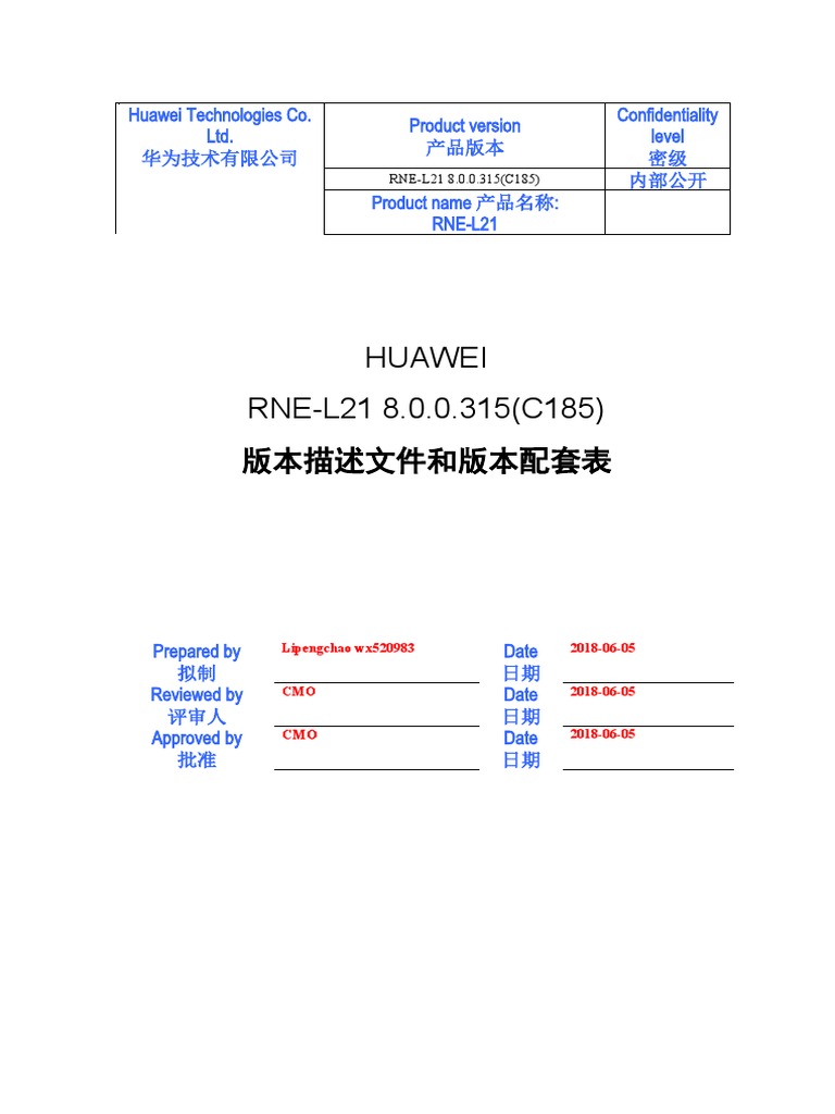 HUAWEI RNE-L21 8.0.0.315 (C185) - HW - Meafnaf - VDD | PDF