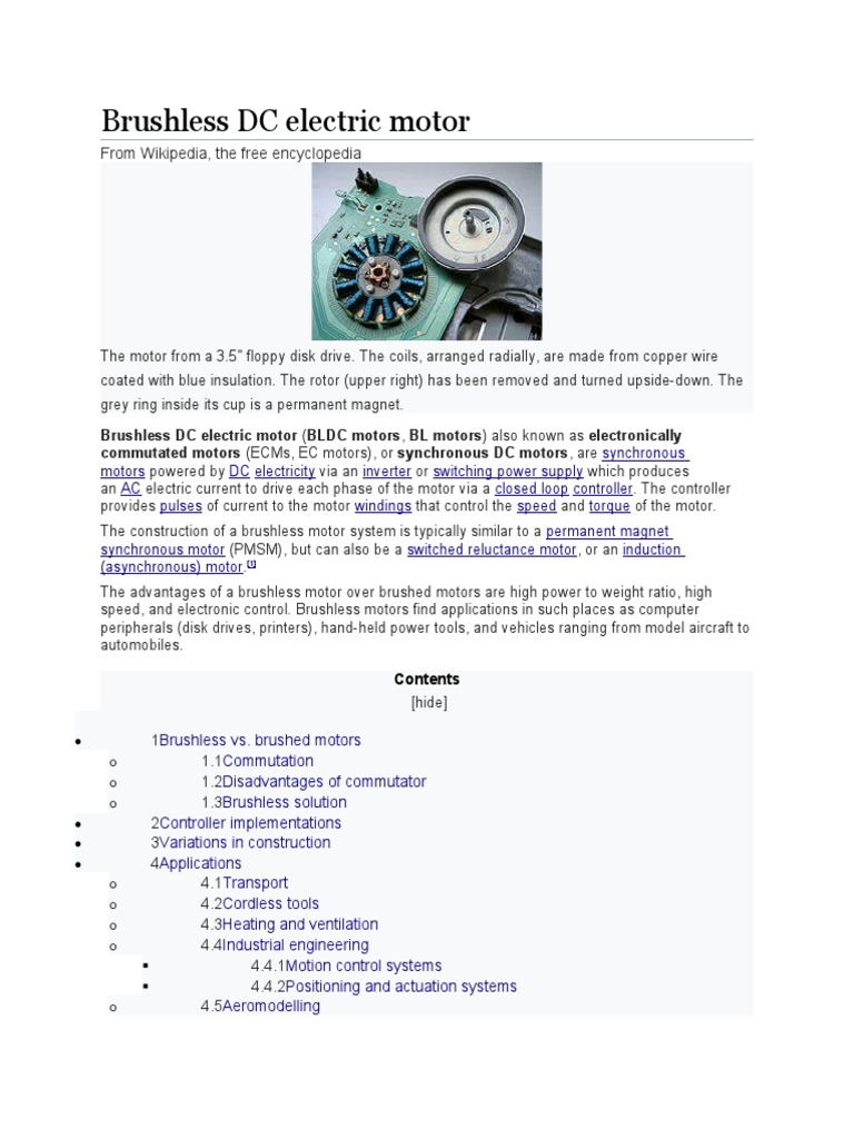 Brushless DC Electric Motor | PDF | Electric Motor | Magnetic Devices
