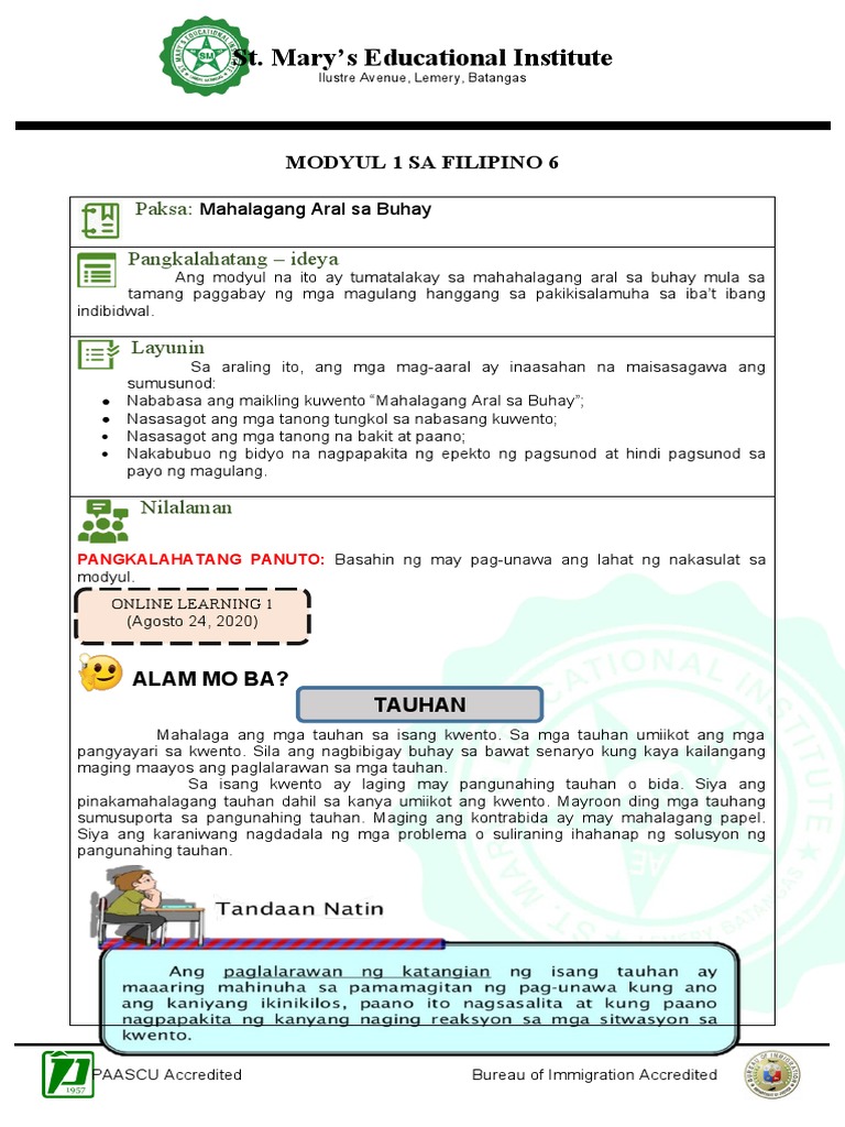 Fil. 6 Module 1 | PDF