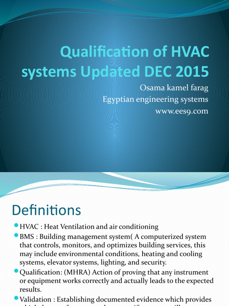 HVAC System Qualification Guidelines | PDF | Tools | Equipment