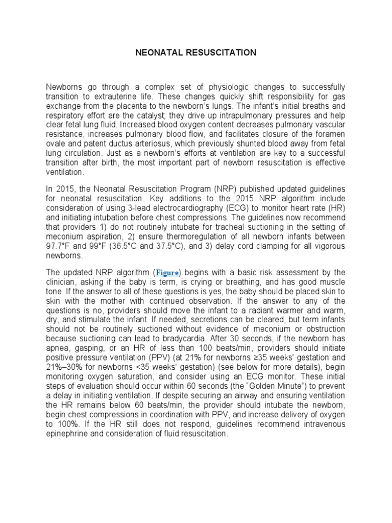 Neonatal Resuscitation | Download Free PDF | Cardiopulmonary ...
