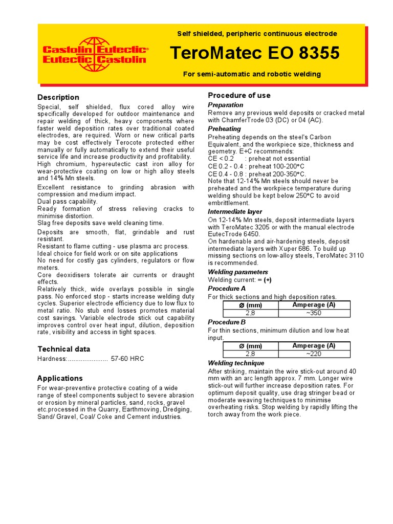 Teromatec Eo 8355: Description Procedure of Use | Download Free PDF | Welding | Construction