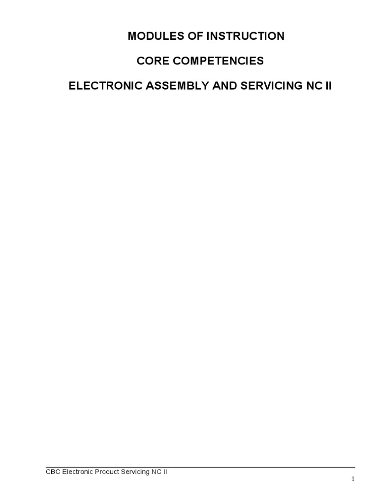 Epas Core Competency Modules of Instruction | PDF | Printed Circuit Board | Soldering
