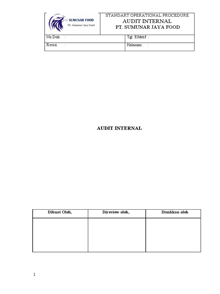 PROSEDUR AUDIT INTERNAL smk3 | PDF | Bisnis | Pengelolaan Keuangan & Uang