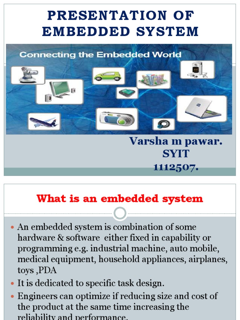 Presentation of Embedded System: Varsha M Pawar. Syit 1112507 | PDF ...