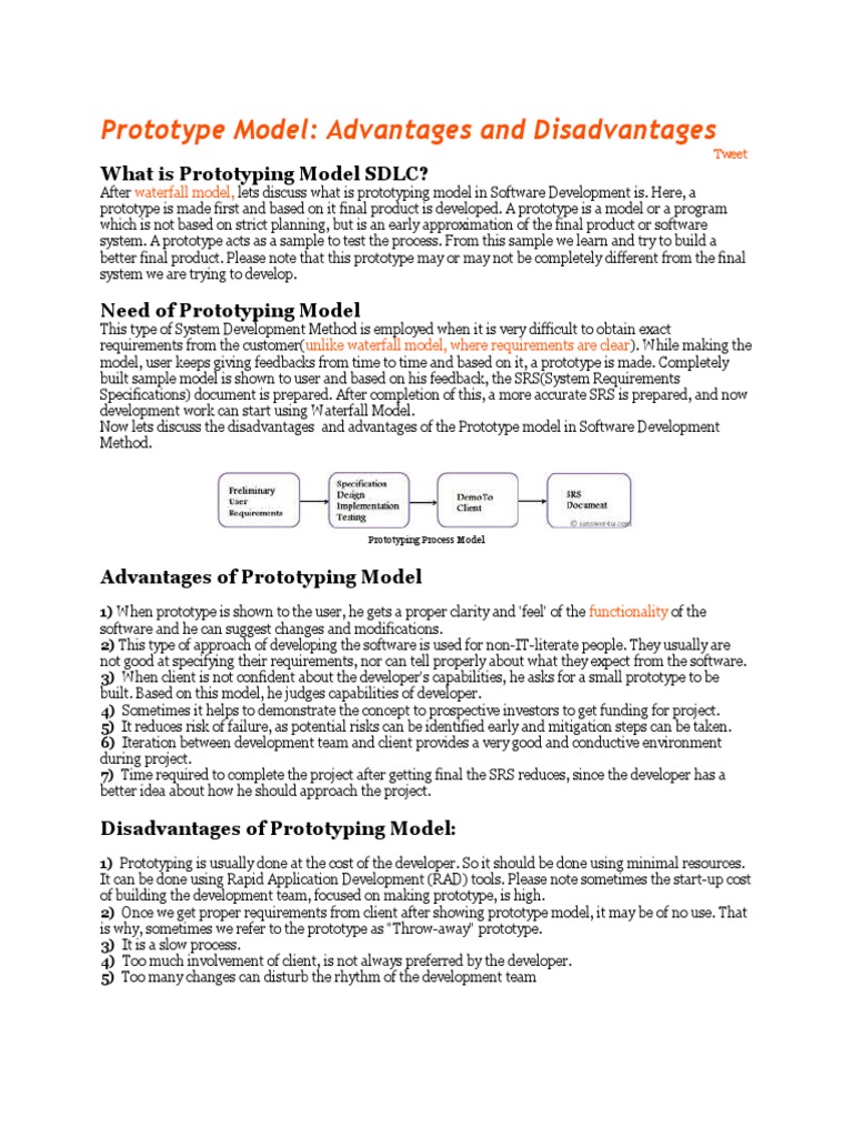 Prototype Model: Advantages and Disadvantages: What Is Prototyping ...