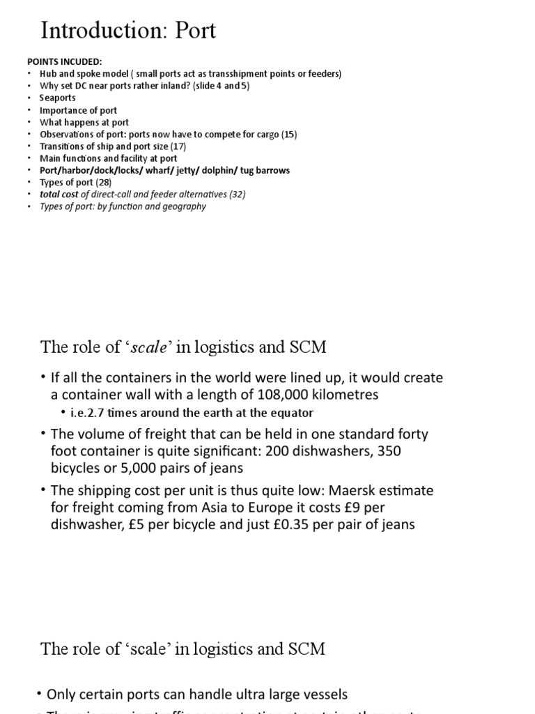 Overview of Port Functions and Logistics | PDF | Port | Containerization