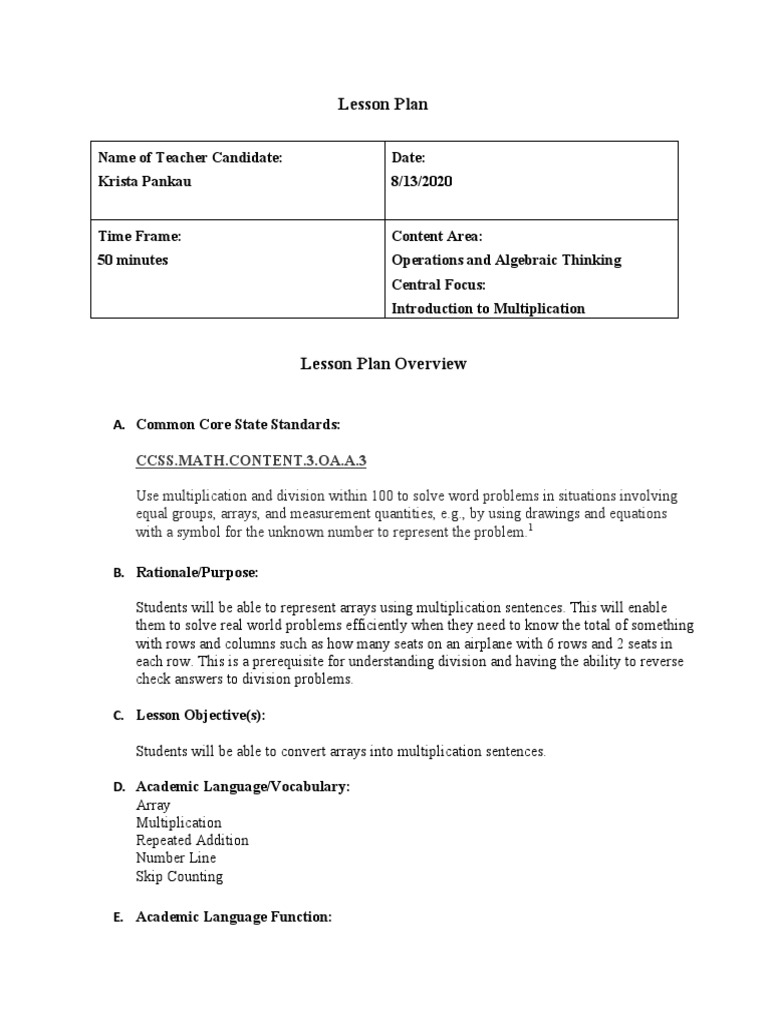 Math Lesson Plan and Presentation | PDF | Lesson Plan | Worksheet